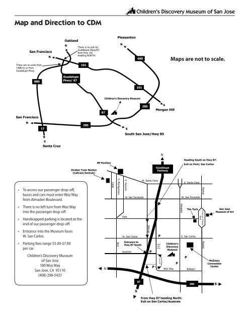 Map and Direction to CDM - Children's Discovery Museum of San Jose