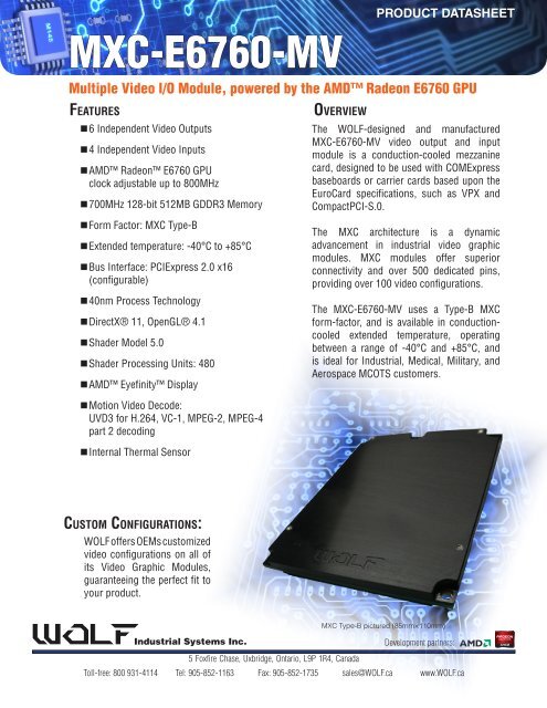 amd radeon™ e6760 specifications - Ecrin Systems