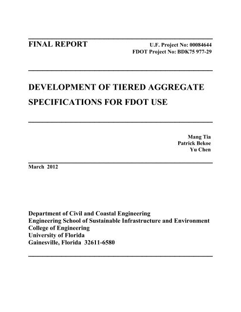 Final Report - Florida Department of Transportation