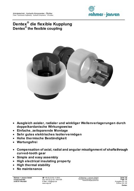 Dentex die flexible Kupplung - R+W Korea