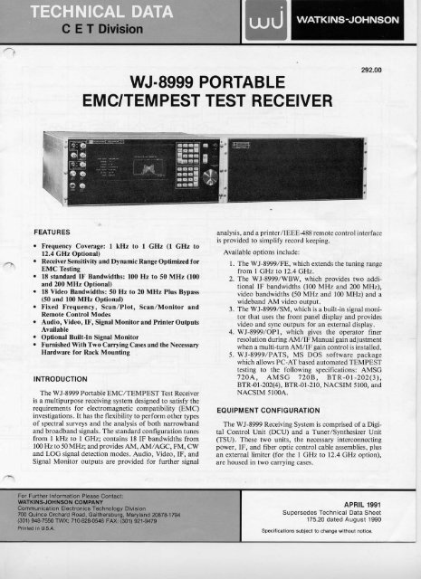 WJ-8999 technical data sheet - Kongsfjord