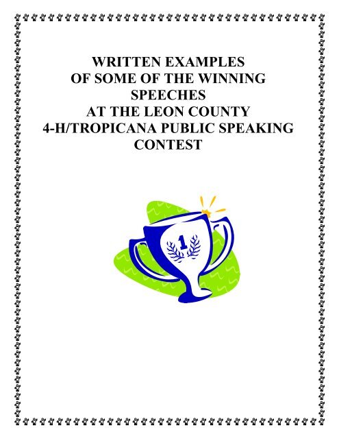 Example of Winning Speeches - Leon County Extension