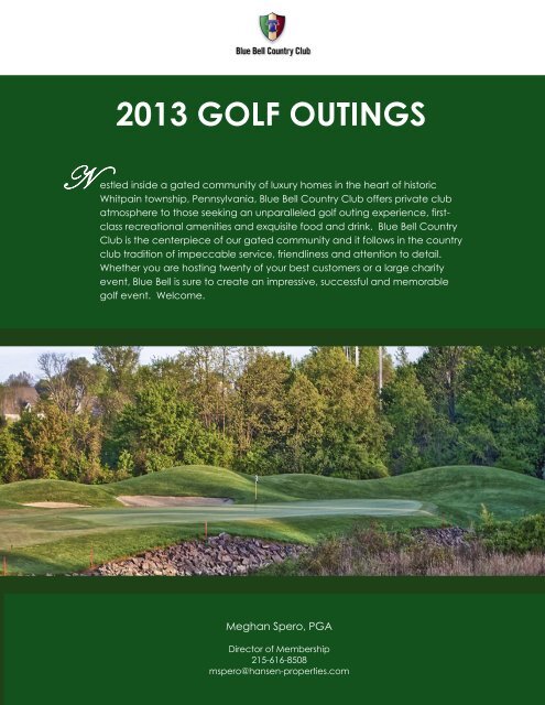 2013 GOLF OUTINGS - Blue Bell Country Club