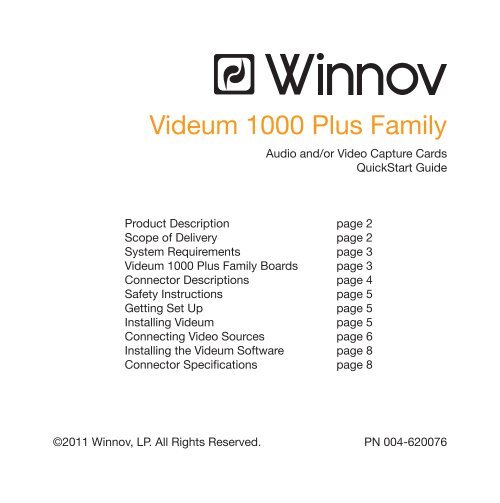 Videum 1000 Plus Family - Winnov