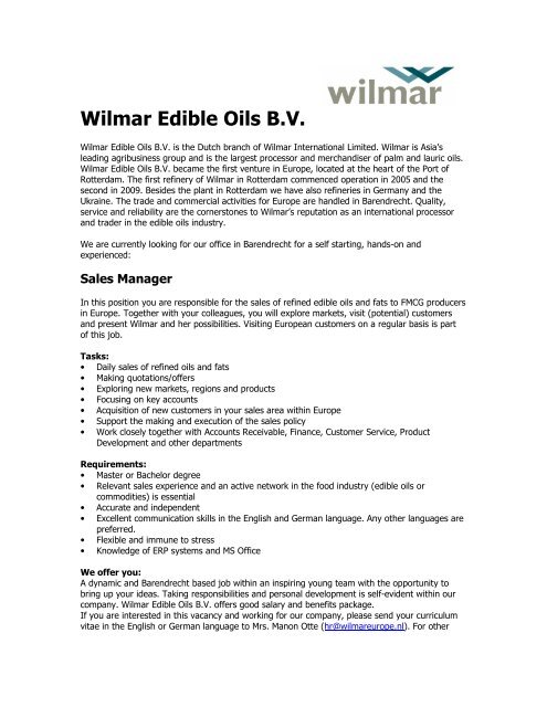 Wilmar Europe