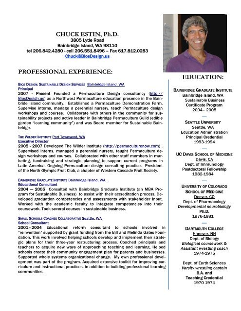 Curriculum Vitae - Bios Design