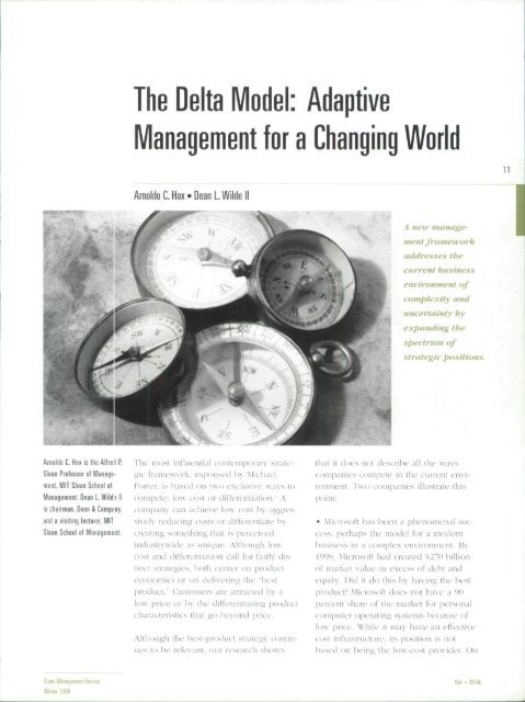 The Delta Model: Adaptive Management for a Changing World