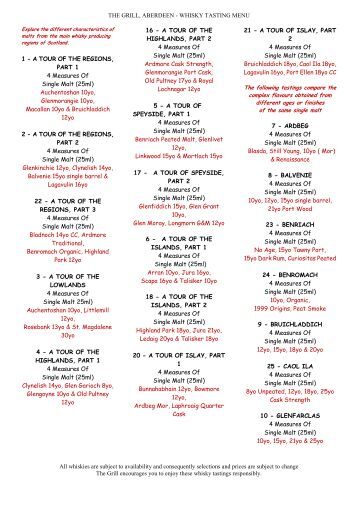 CHEF'S TASTING MENUS chef will design a special seasonal menu ...