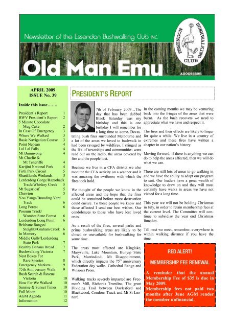 OME Apr 2009. - Essendon Bushwalking Club