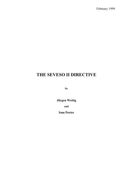 THE SEVESO II DIRECTIVE - Major Accident Hazards Bureau - Joint ...