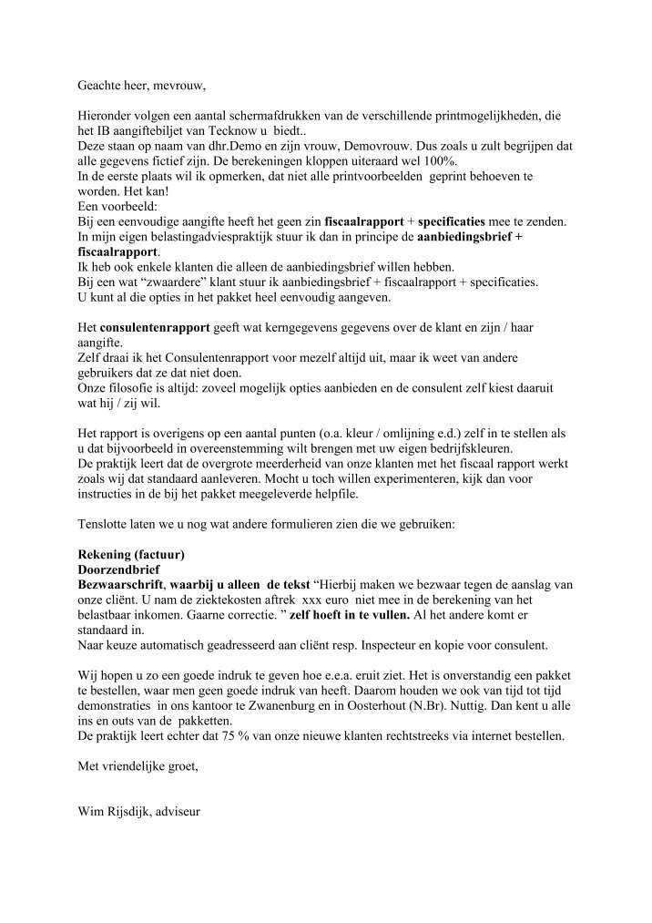 Geachte heer/mevrouw, Wij schrijven u in het kader van het ...