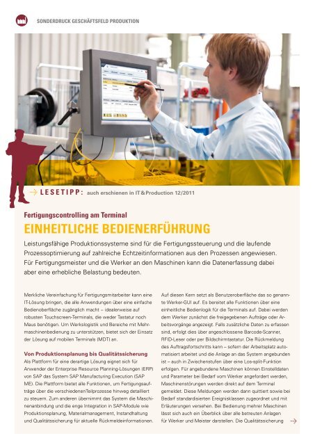 SAP ME Fertigungscontrolling - SALT Solutions GmbH