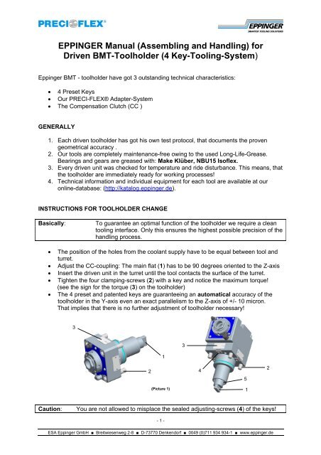 EPPINGER Manual BMT - ESA Eppinger GmbH