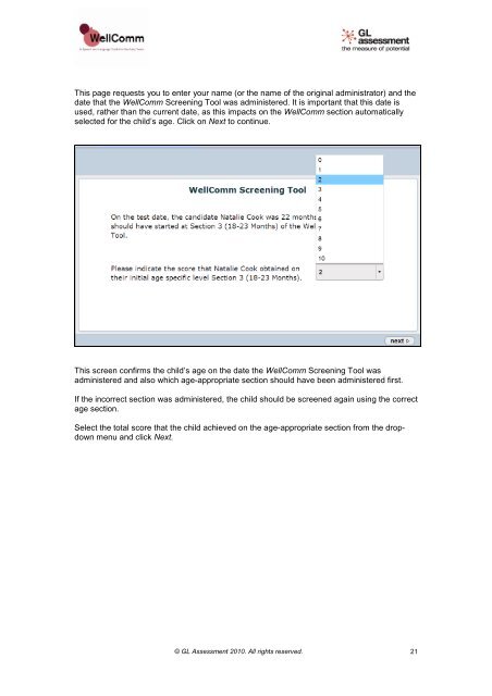 Note: The scoring process