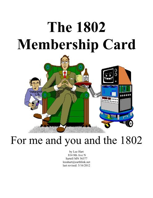The 1802 Membership Card
