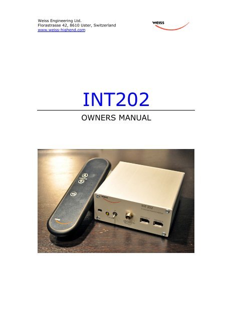 INT202 manual - Weiss