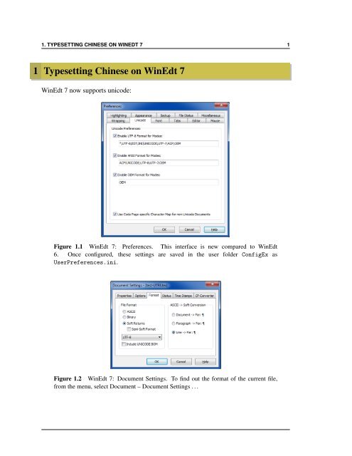 Typesetting Chinese in WinEdt 7