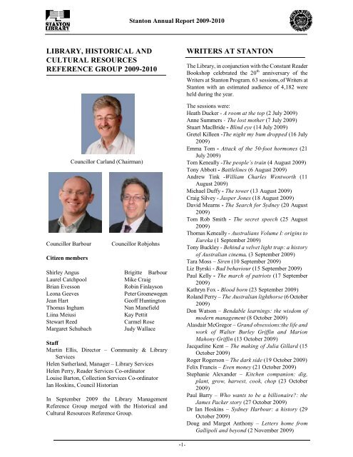 Stanton Library Annual Report 2009-10 - North Sydney Council ...