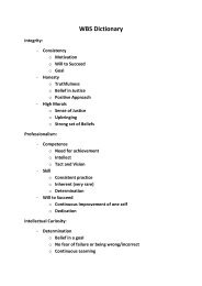 WBS Dictionary Examples