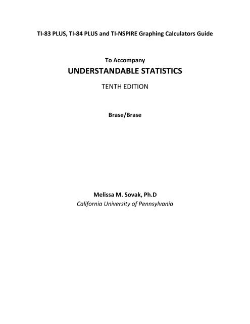 UNDERSTANDABLE STATISTICS - Cengage Learning