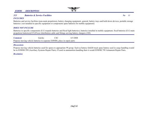 313 Batteries & Service F