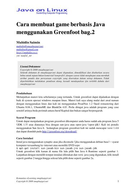Cara membuat game berbasis Java menggunakan Greenfoot bag
