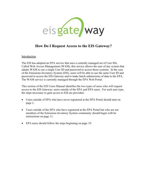 How Do I Request Access to the EIS Gateway?