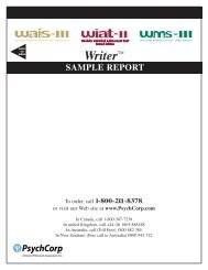 Interpretive Report of WAIS–IV and WMS–IV Testing - Pearson ...