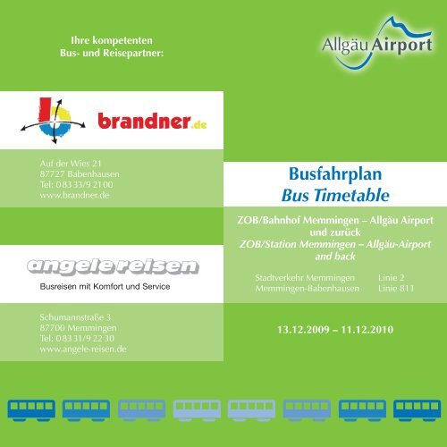 Busfahrplan Bus Timetable - Allgäu Airport