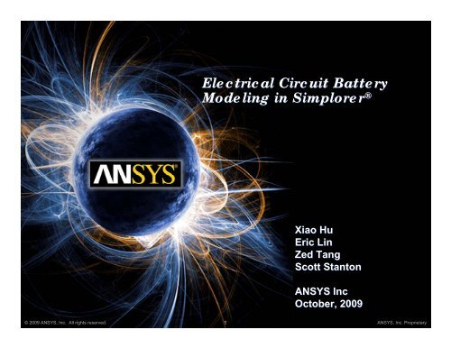 Electrical Circuit Battery Modeling in Simplorer - Ansys