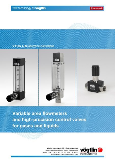 Variable area flowmeters and high-precision control valves for ...