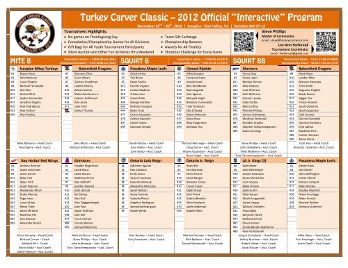 the Tournament Program - Hockey Contractor
