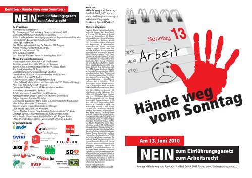 Hände weg vom Sonntag - EVP