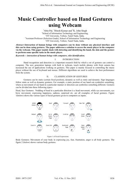 Music Controller based on Hand Gestures using Webcam