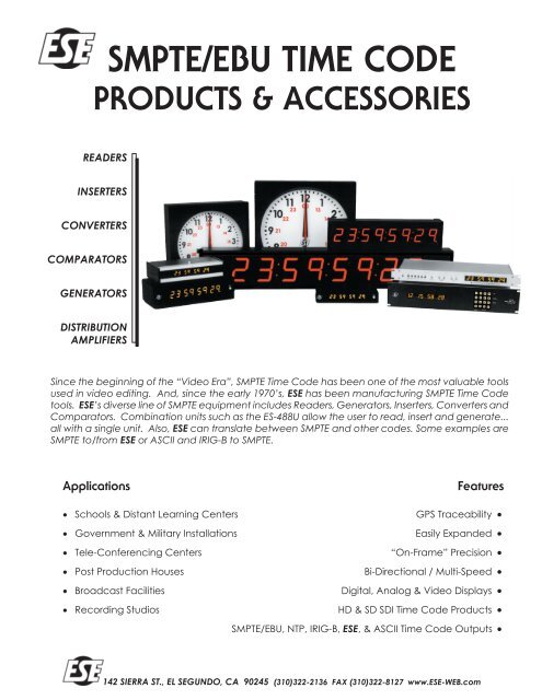Smpte Ebu Time Code Generators Ese