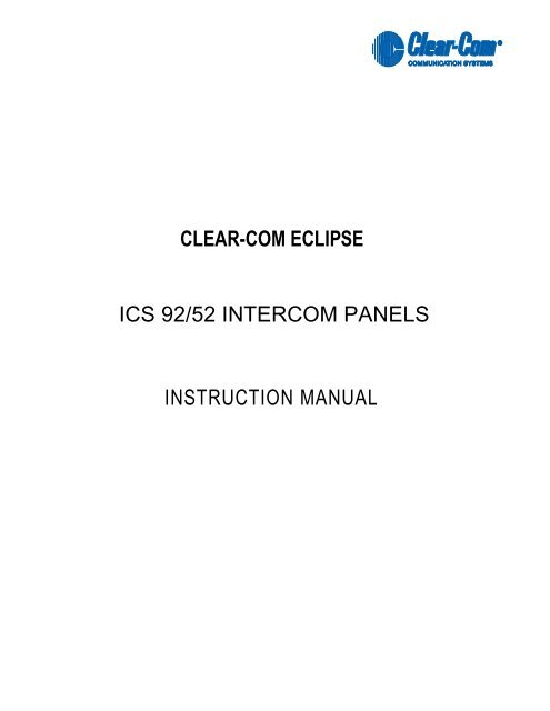 ICS-92_52 Intercom Station.book - Clear-Com