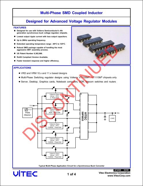 Multiphase SMD Coupled Inductors - Vitec Electronics Corporation