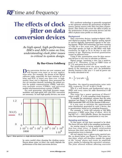 The effects of clock jitter on data conversion devices - RF Design ...