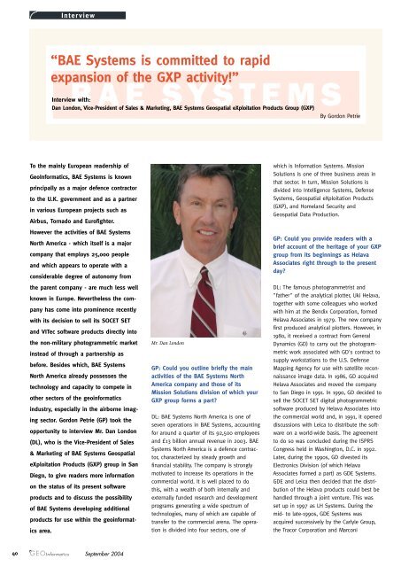 Interview with Dan London (BAE Systems)