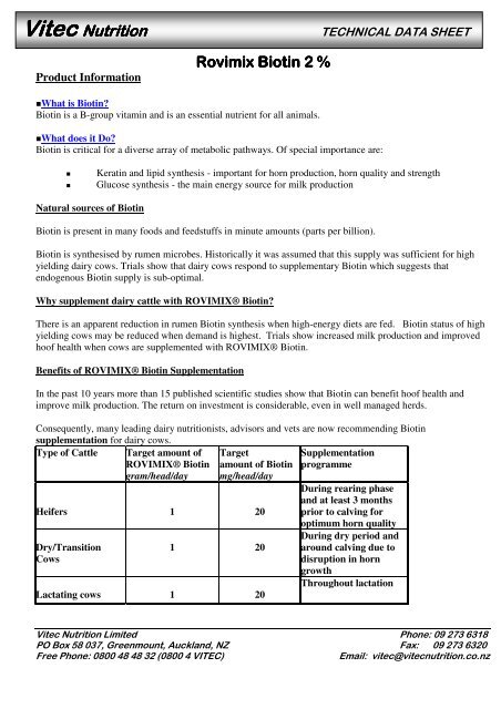 Rovimix Biotin 2 - Vitec