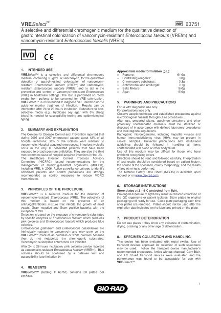 VRESelect Product Insert - Bio-Rad