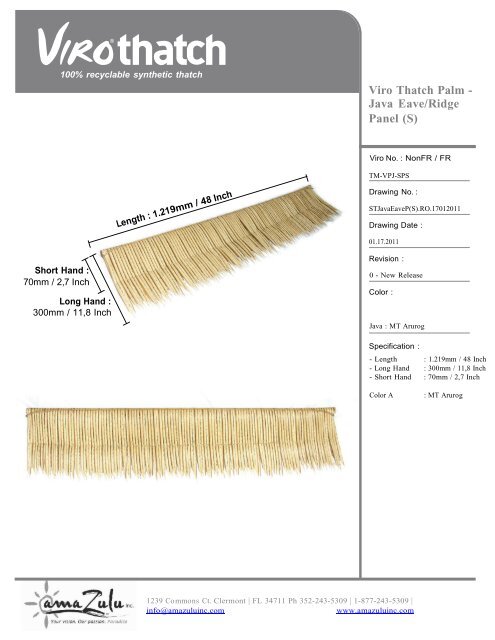 Viro Thatch Palm - Java Eave/Ridge Panel (S) - amaZulu Inc.