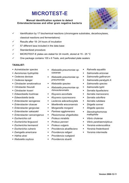 MICROTEST-E - MERLIN Diagnostika GmbH