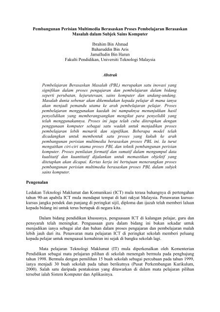 Pembangunan Perisian Multimedia Berasaskan Proses - Universiti ...
