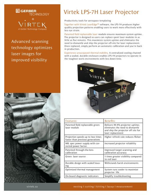 Virtek LPS-7H Laser Projector - Gerber Technology