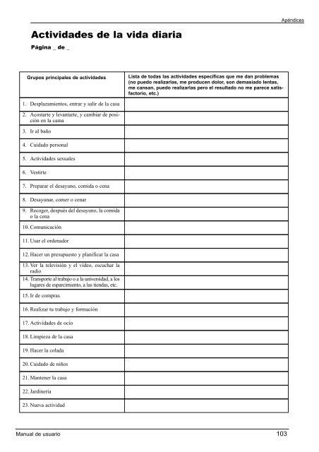 Actividades de la vida diaria
