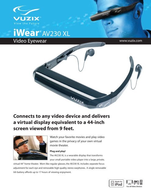 iWear® AV230 XL - Vuzix