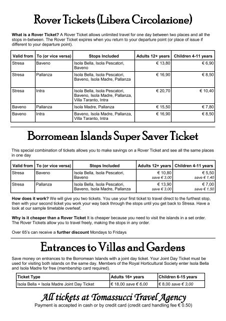 Rover Tickets Summer - Visit Stresa