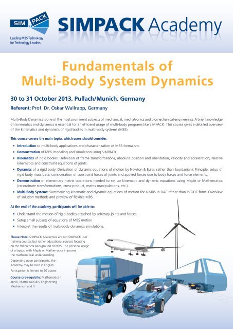 Fundamentals of Multi-Body System Dynamics - SimPack
