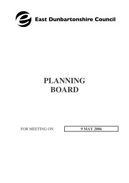 PLANNING BOARD - East Dunbartonshire Online - East ...